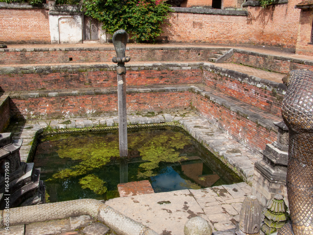 KATHMANDU, BHAKTAPUR, NEPAL. The Naga Pokhari (Snake Pond) in The ...