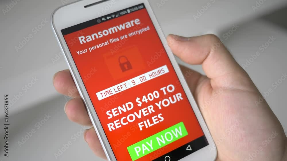 Smartphone being infected by a ransomware virus that is asking for ...