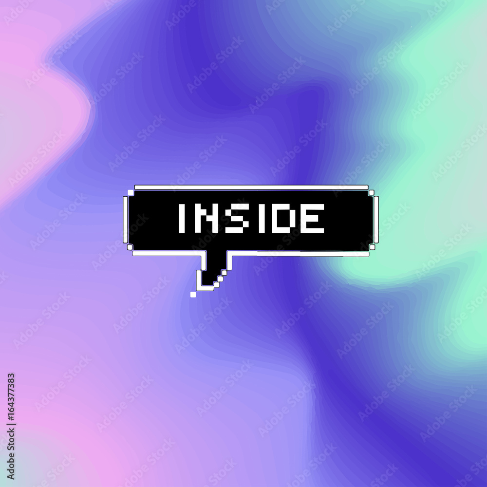 Vector pixel calligraphy poster card, inscription On a black background ...