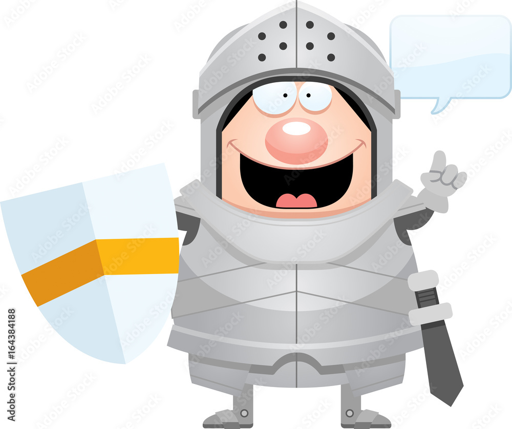 Cartoon Knight Talking Stock Vector | Adobe Stock