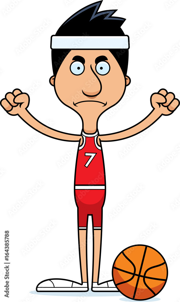 Cartoon Angry Basketball Player Man Stock Vector | Adobe Stock