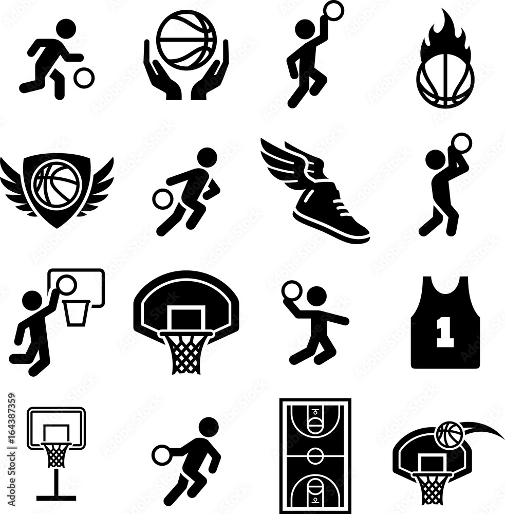 Vetor de Basketball Icons - Black Series do Stock | Adobe Stock