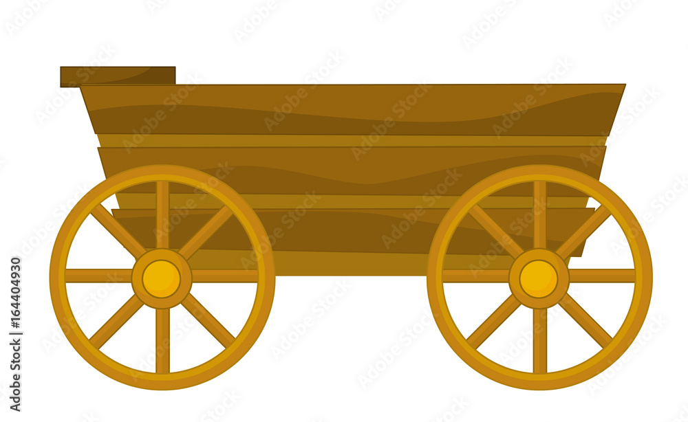 cartoon wooden wagon - illustration for children Stock Illustration ...