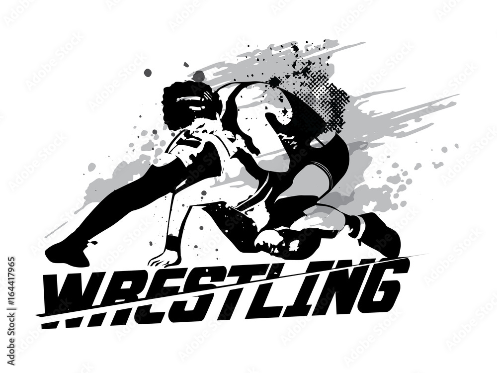 WRESTLING Stock Vector | Adobe Stock