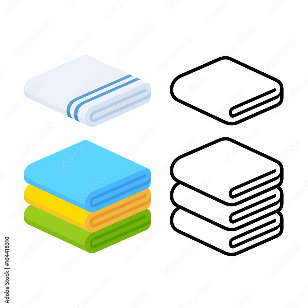 towel icons set Stock Vector | Adobe Stock