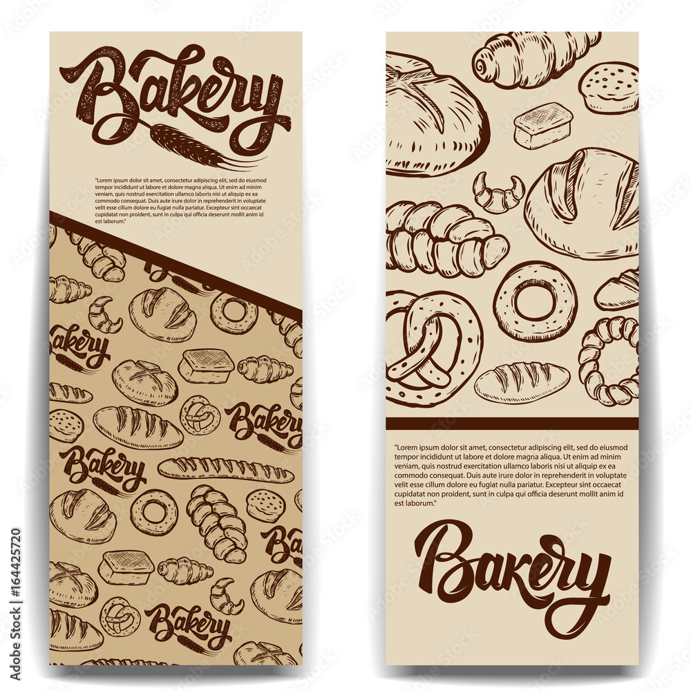 Set of bakery banner templates isolated on white background. Vector ...