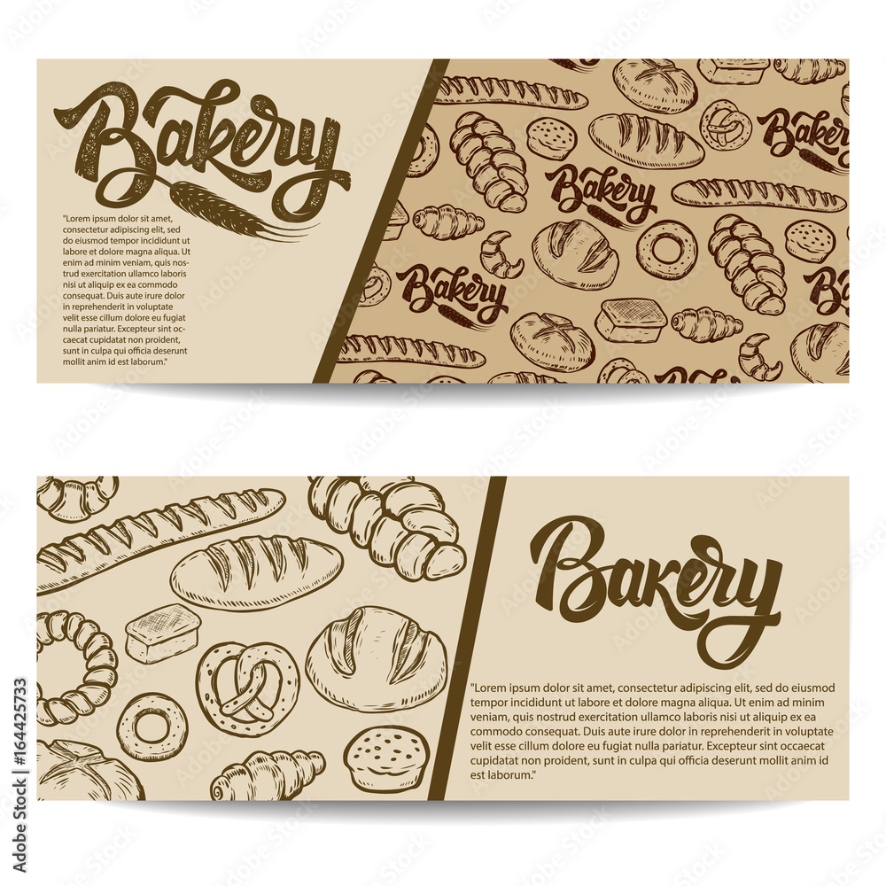 Set of bakery banner templates isolated on white background. Vector ...