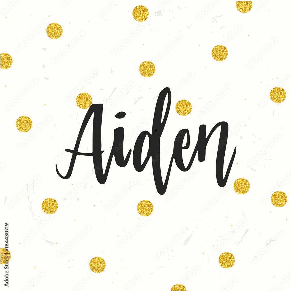 Hand drawn calligraphy personal name. lettering Aiden Stock Vector ...