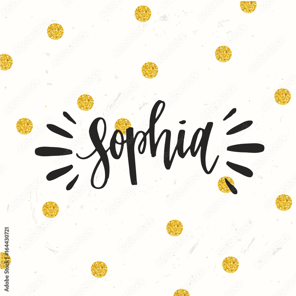 Hand drawn calligraphy personal name. lettering Sophia Stock Vector ...