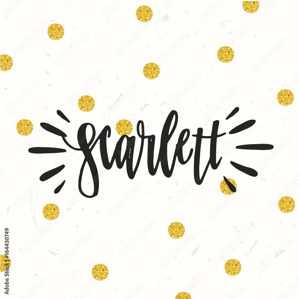 Hand drawn calligraphy personal name. lettering Scarlett Stock Vector ...