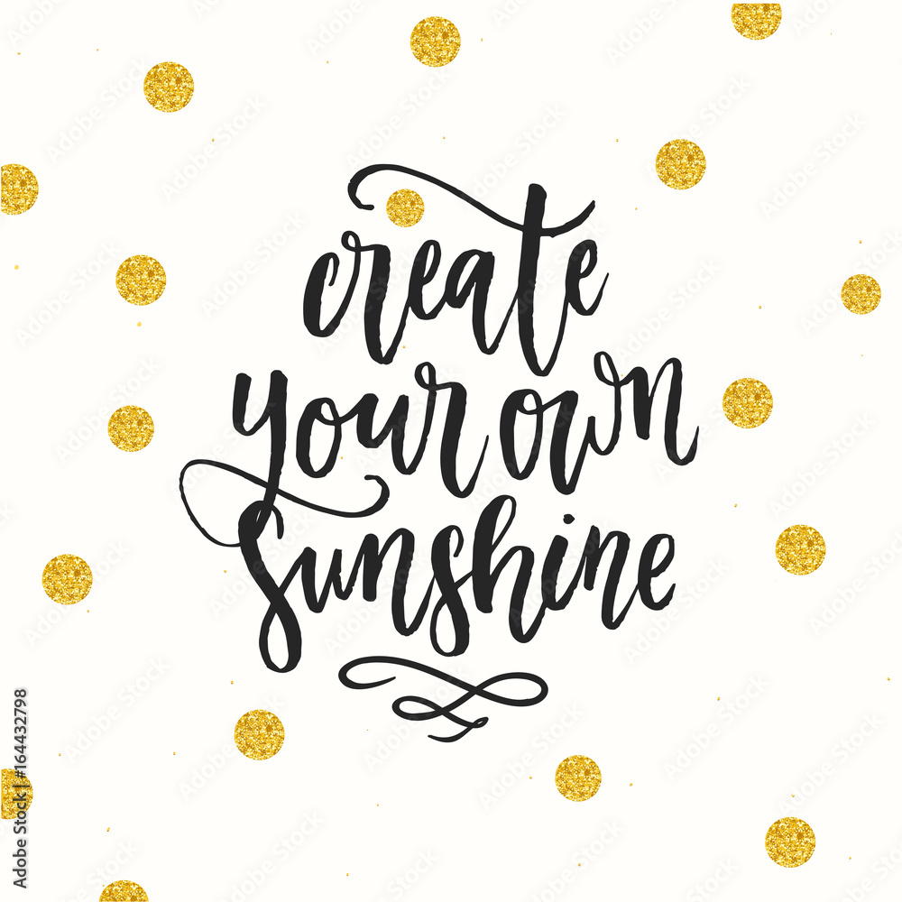 trendy hand lettering poster. Hand drawn calligraphy create your own ...