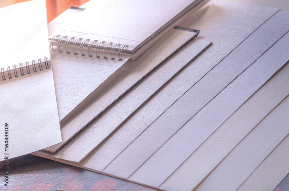 Sheet of paper. Comparison of the different watercolour papers on the ...