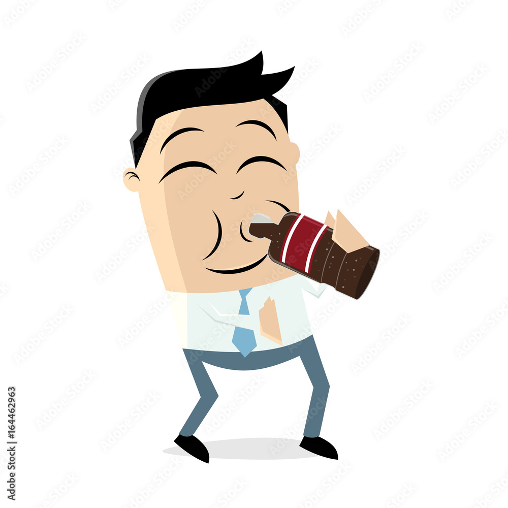 clipart of a man drinking cola Stock Vector | Adobe Stock