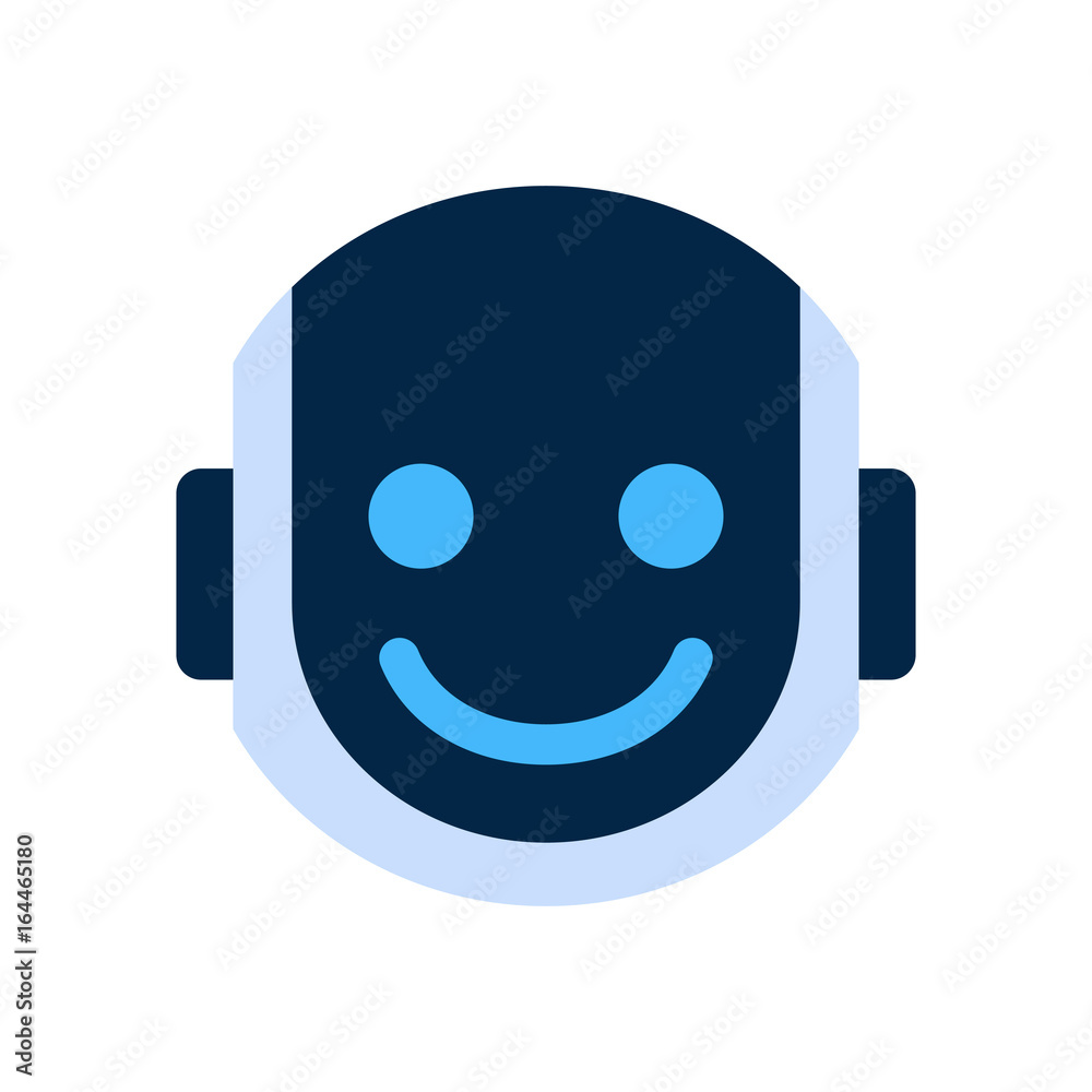 Robot Face Icon Smiling Face Emotion Robotic Emoji Vector Illustration ...