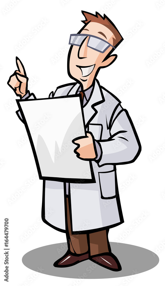 Doctor or Scientist cartoon character making a report. Stock Vector ...