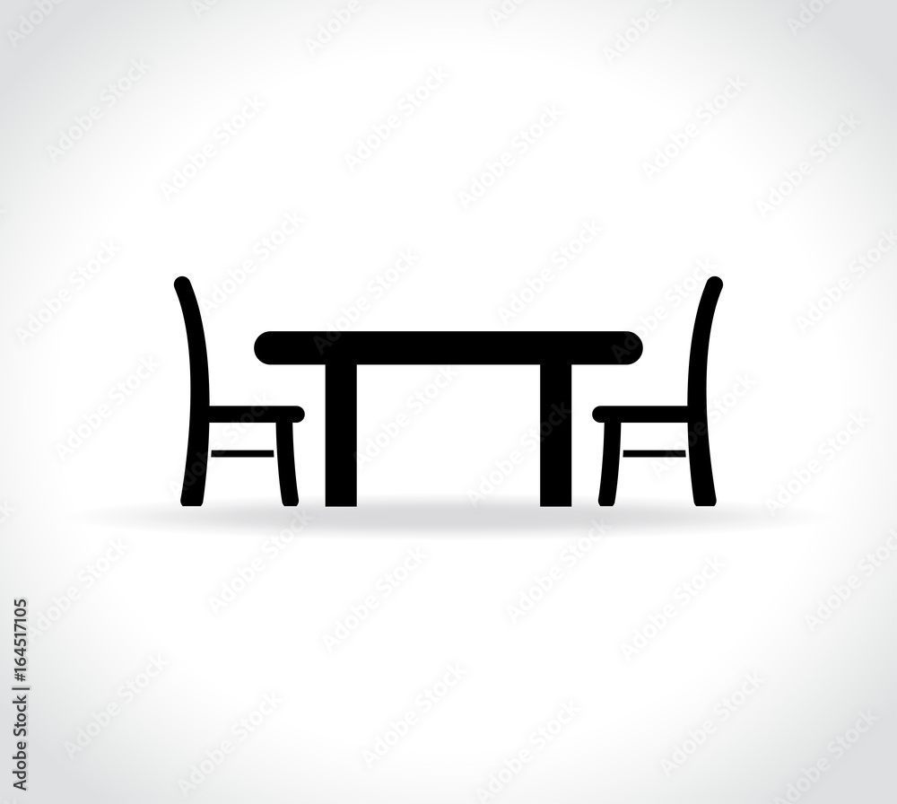 dining table on white background Stock Vector | Adobe Stock