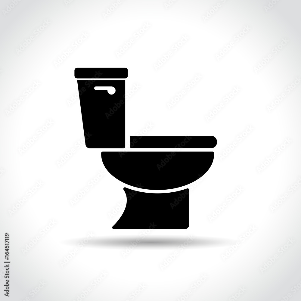 toilet icon on white background Stock Vector | Adobe Stock