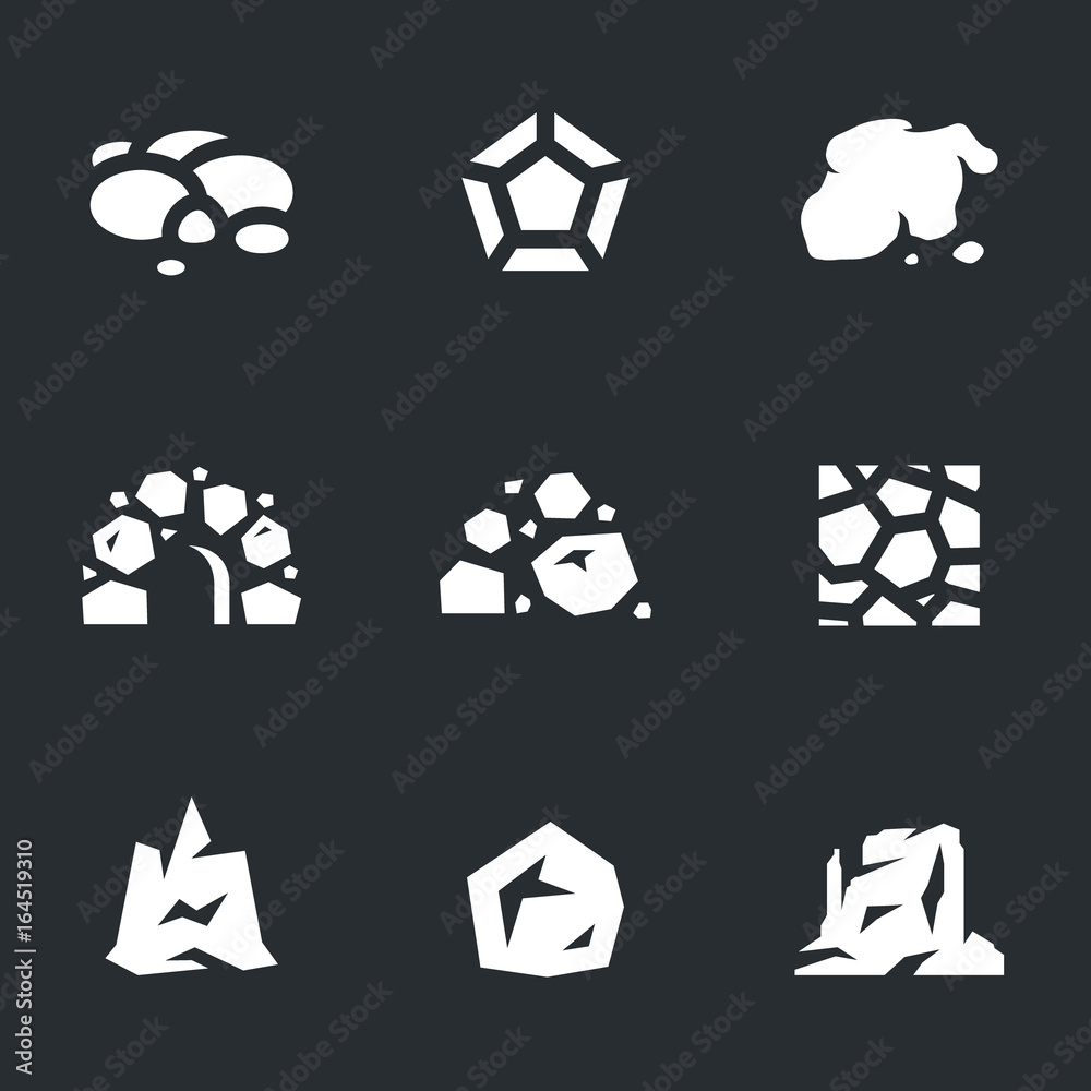Vector Set of Stone Icons. Stock Vector | Adobe Stock