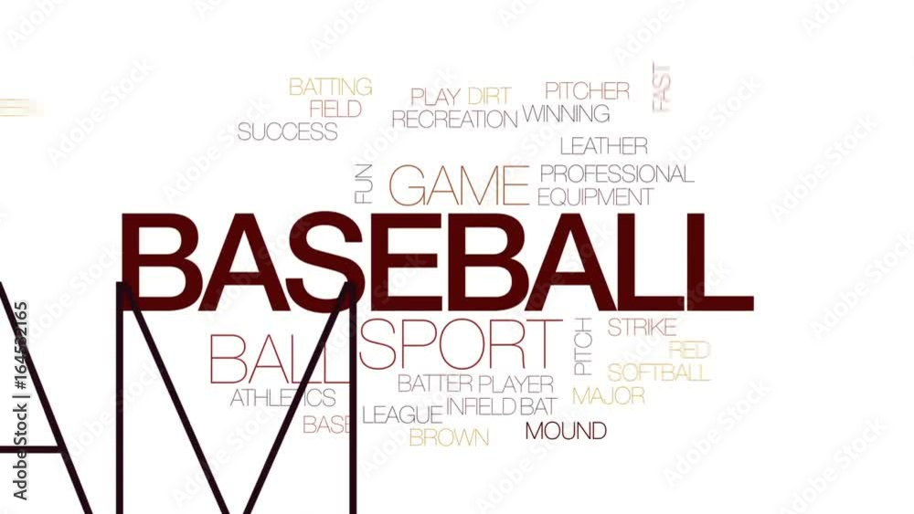 Baseball animated word cloud, text design animation. Kinetic typography ...