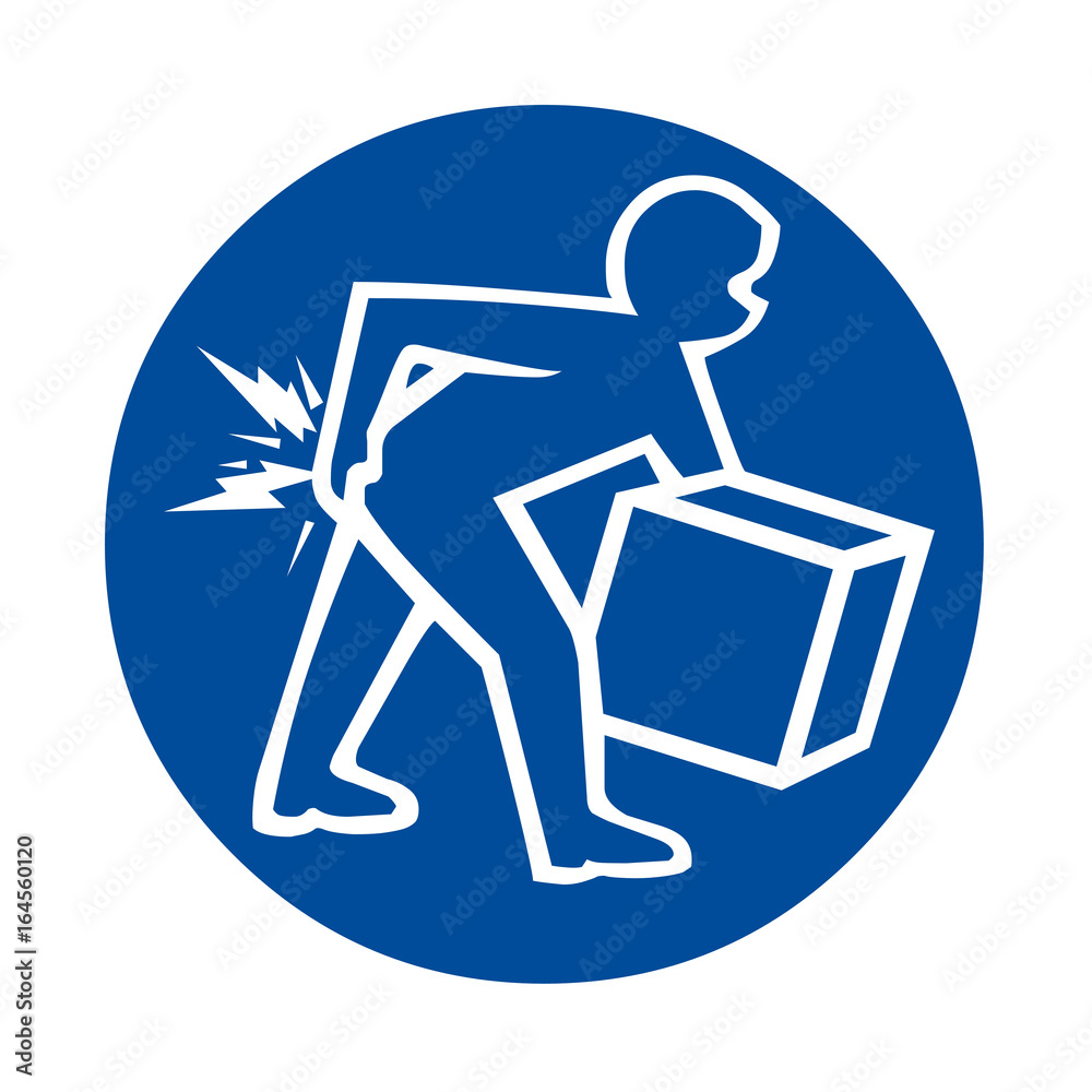 Lift correctly safety sign Stock Illustration | Adobe Stock