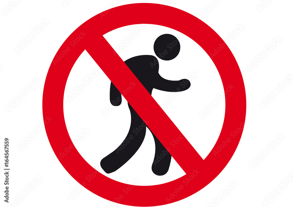 Schild Rennen verboten Stock-Vektorgrafik | Adobe Stock