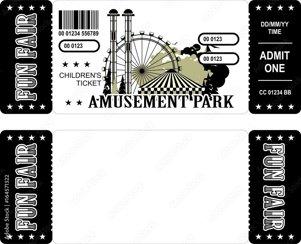 Ticket amusement park Stock Vector | Adobe Stock