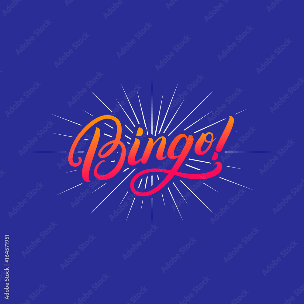 Bingo! hand written lettering quote. Stock Vector | Adobe Stock