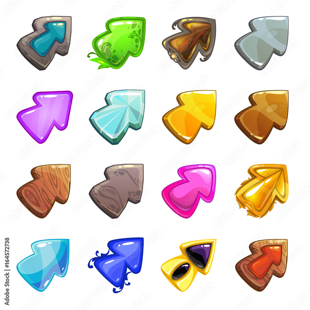 Cartoon vector arrows set. Stock Vector | Adobe Stock