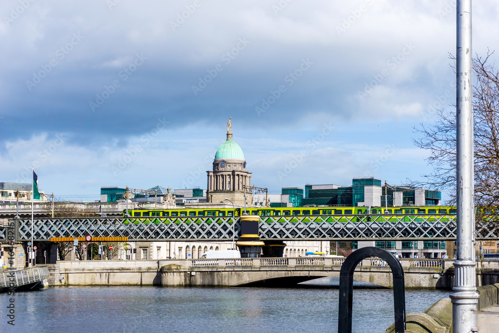 Poster Dublin City Center and river Liffey,Ireland – Wall Art | UkPosters