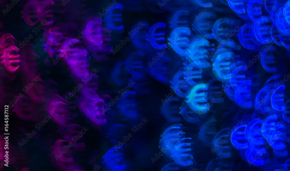 Beautiful background with different colored symbol euro, abstract ...