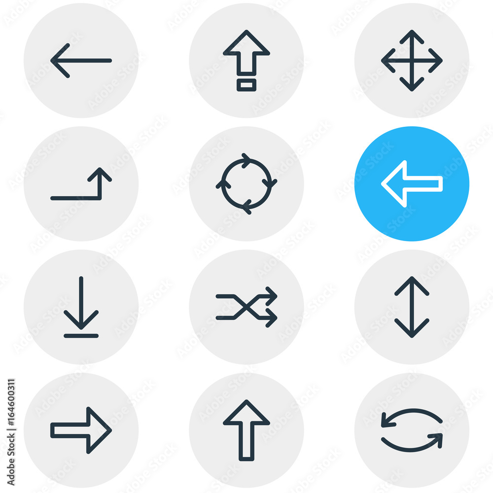 Vector Illustration Of 12 Direction Icons. Editable Pack Of Shrift ...