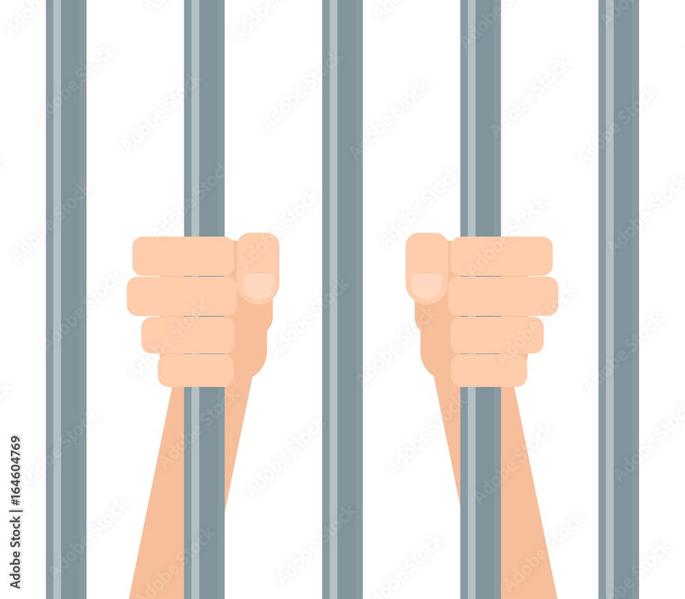 hands behind bars Stock Vector | Adobe Stock