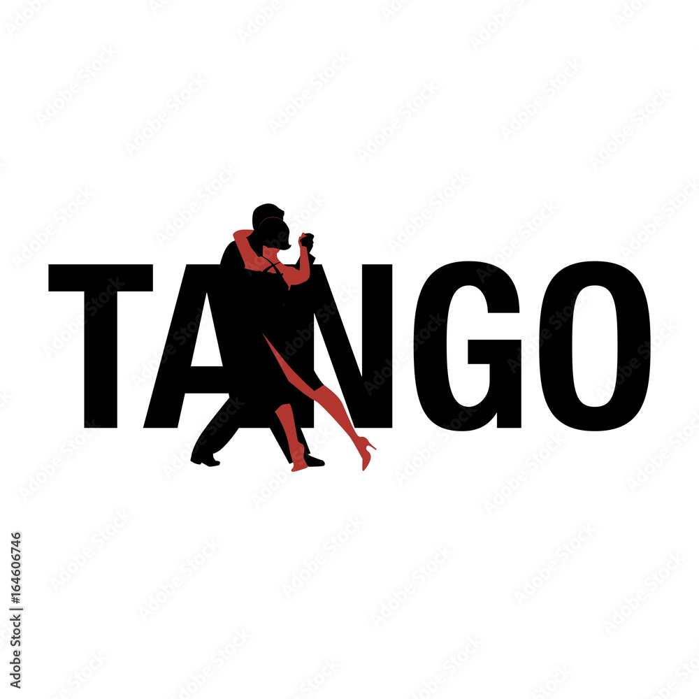 Brand logo. Letters tango. Silhouette of couple dancing tango. vector ...