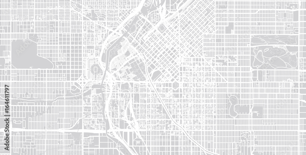 Vector city map of Denver, Colorado. Stock Vector | Adobe Stock