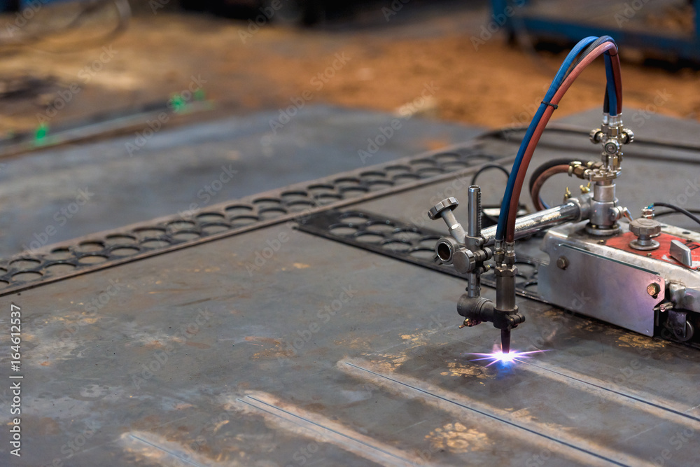 Acetylene torch semi auto machine cutting metalwork fabrication with ...