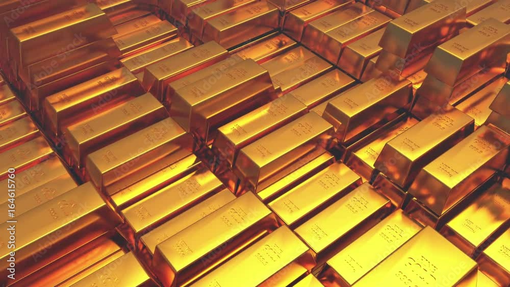 4k Gold bullion gold bars treasury wealth Ingot luxury finance goods ...