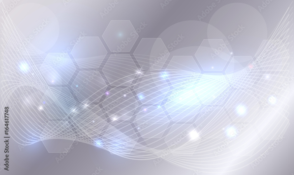 Abstract science background with beautiful wave, cells and glow Stock ...