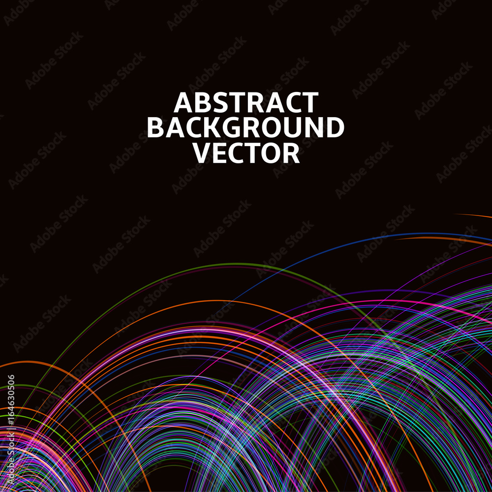 Amazing linear thread, abstract vector black background template ...