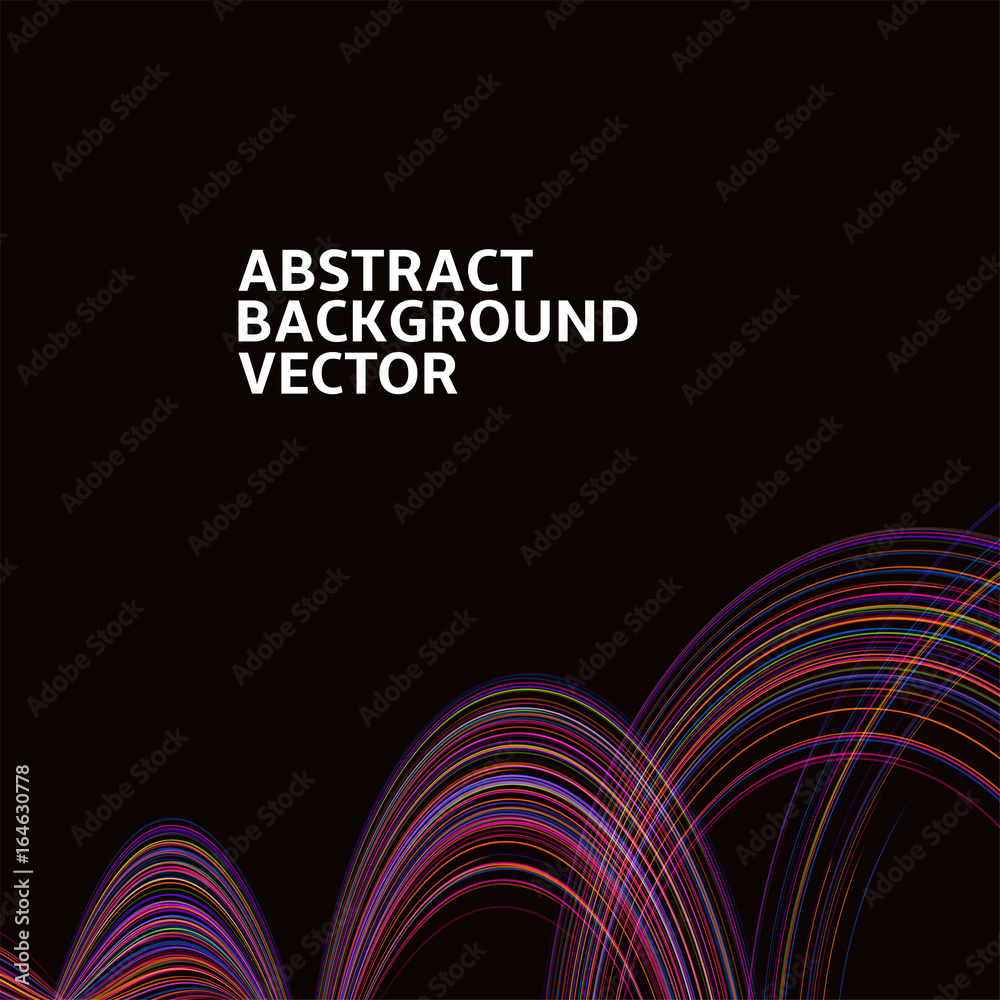 Amazing linear thread, abstract vector black background template ...