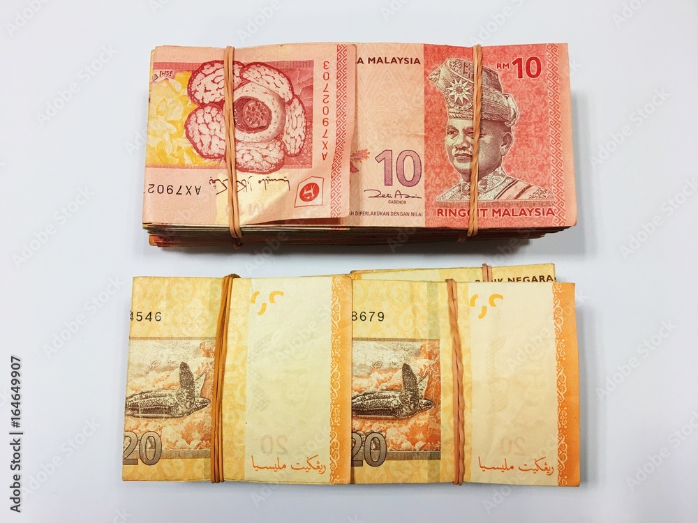 Malaysia Currency (MYR): Stack of Ringgit Malaysia bank note with ...