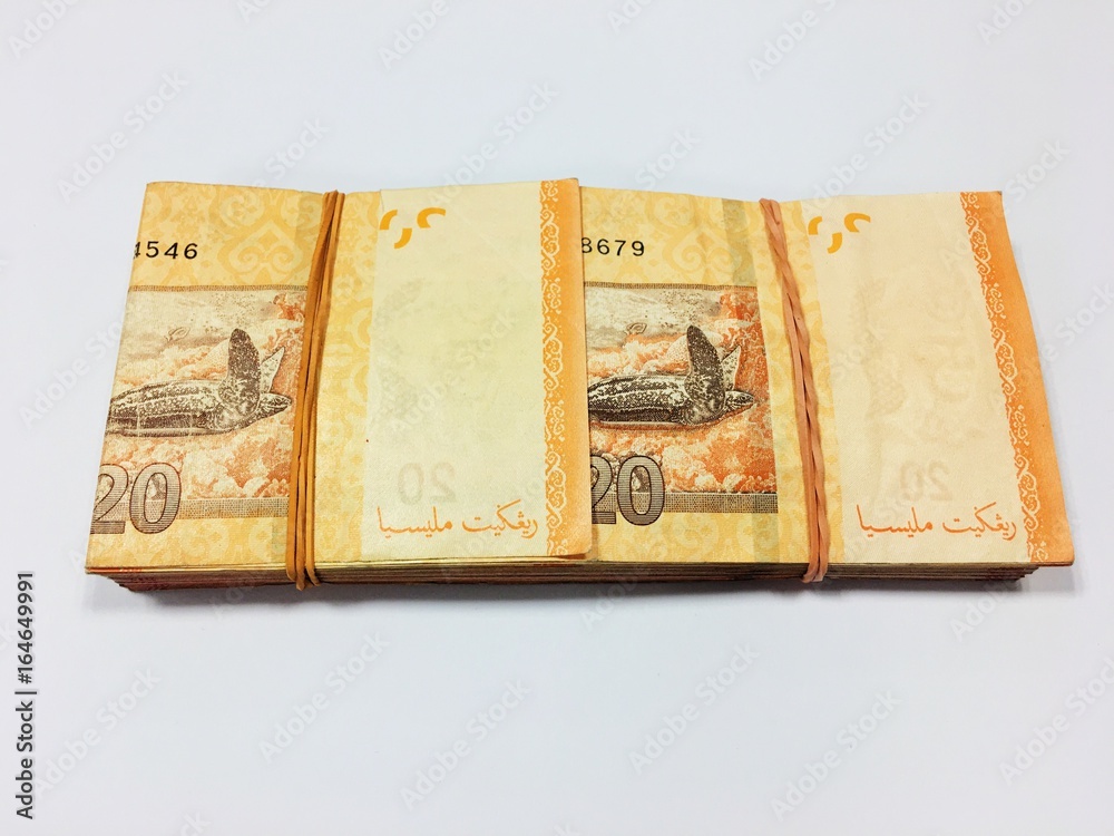 Malaysia Currency (MYR): Stack of Ringgit Malaysia bank note with ...