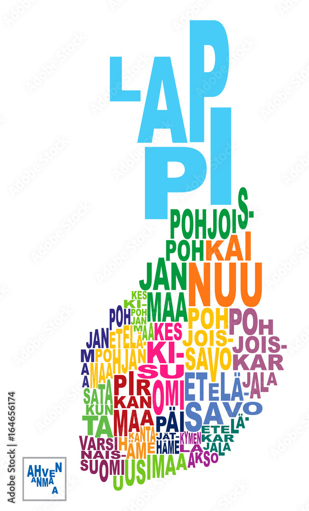 Regions of Finland word cloud Stock Vector | Adobe Stock