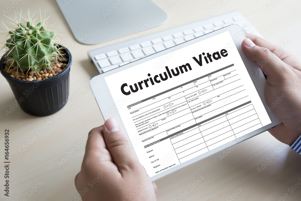 CV - Curriculum Vitae (Job interview concept with business CV resume ...