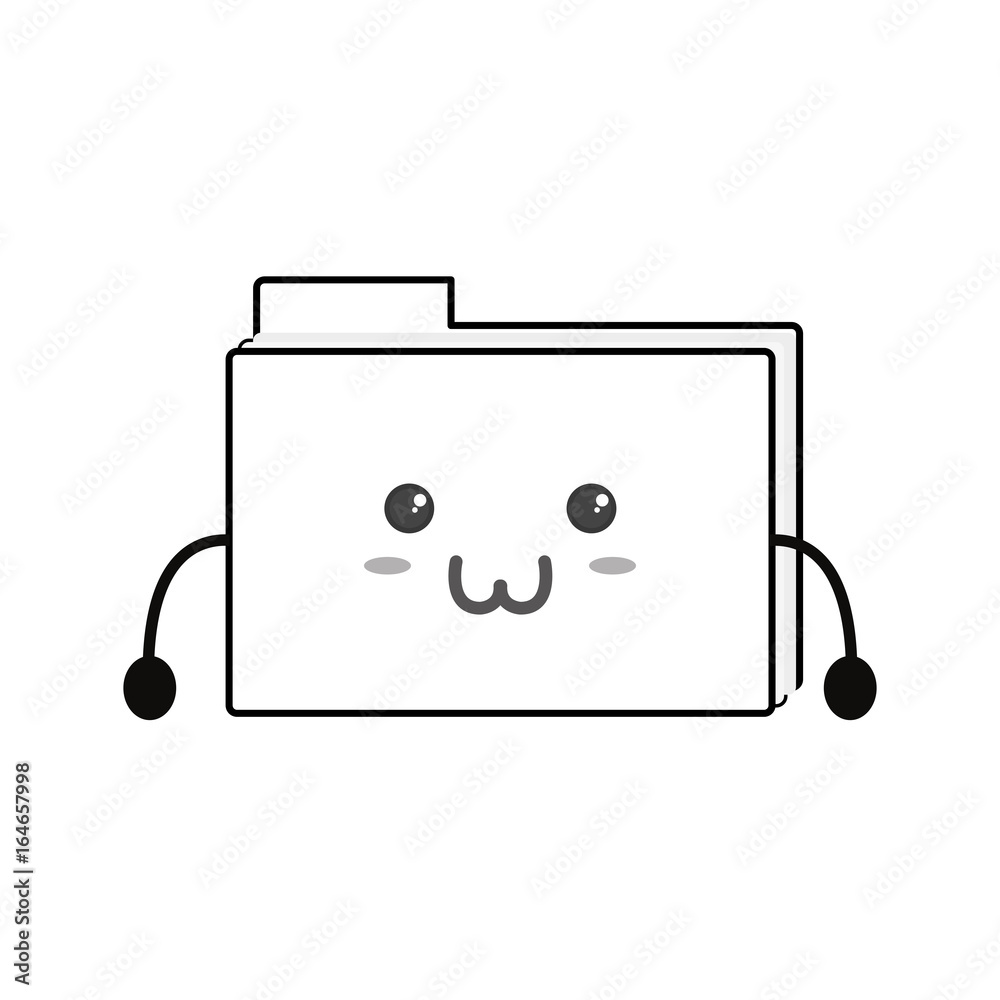 Cute folder kawaii Stock Vector | Adobe Stock