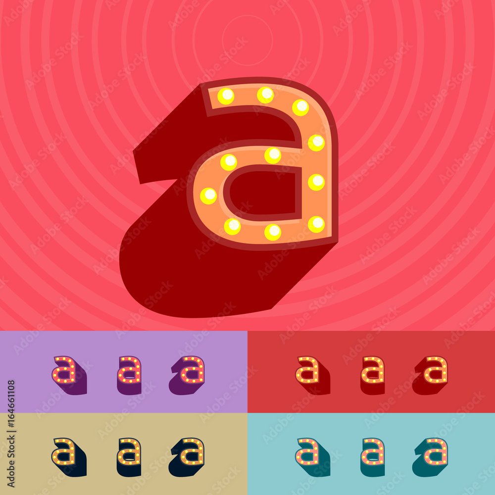 Vector vintage light up set of Alphabet Letters, Symbols, Numbers ...