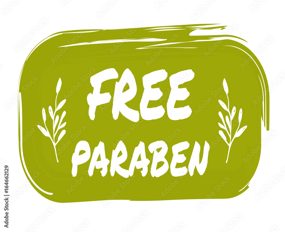 Free paraben hand drawn label isolated vector illustration. Healthy ...