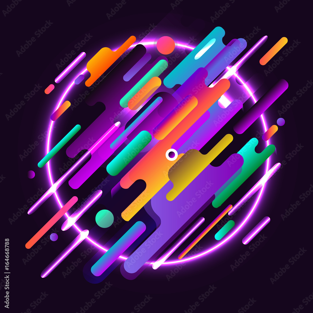 Abstract compositions from the rounded bands, futuristic and modern and ...