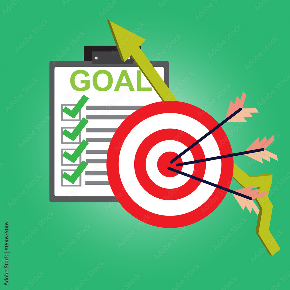 Threes arrow hitting goal target of business concept - Goal Solution ...