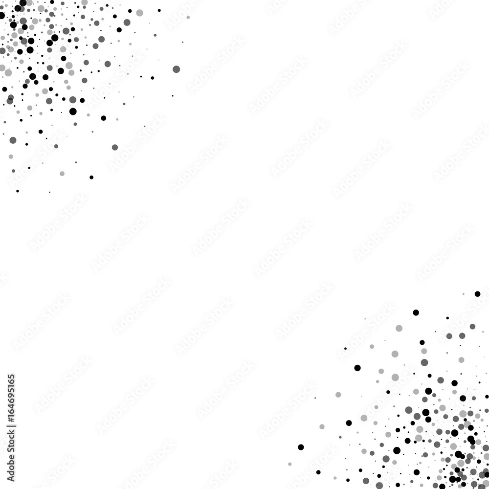 Dense black dots. Frame corners with dense black dots on white ...