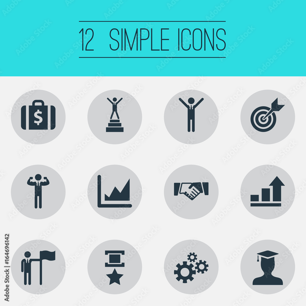 Vector Illustration Set Of Simple Success Icons. Elements Military ...